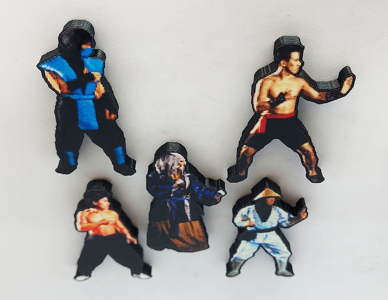 Mortal Kombat 3D Arcade Gaming Magnets (johnny Cage, Liu Kang, Raiden ...