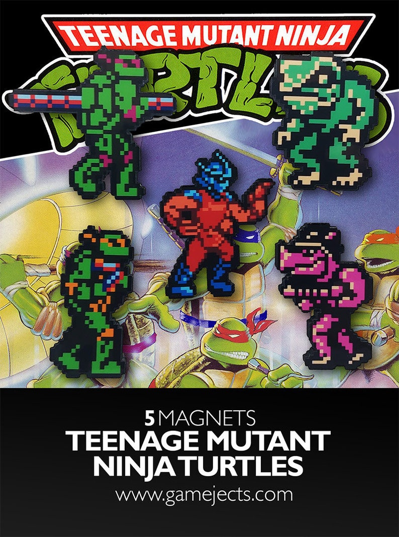 Teenage Mutant Ninja Turtles NES Gaming Magnets donatello, Michelangelo ...
