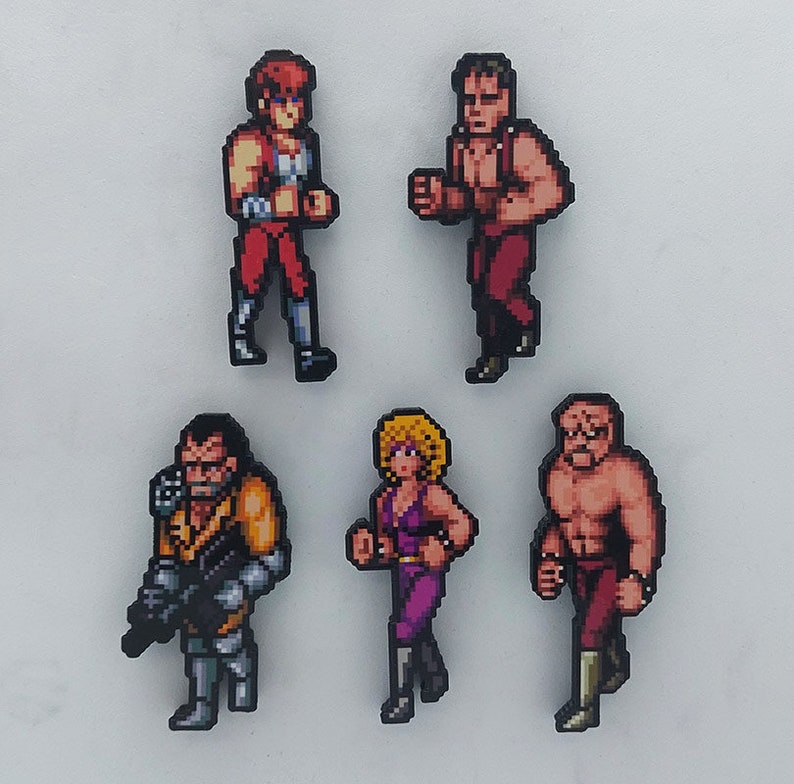 Double Dragon Arcade Gaming Magnets jimmy Lee, Bolo, Linda, Roper ...