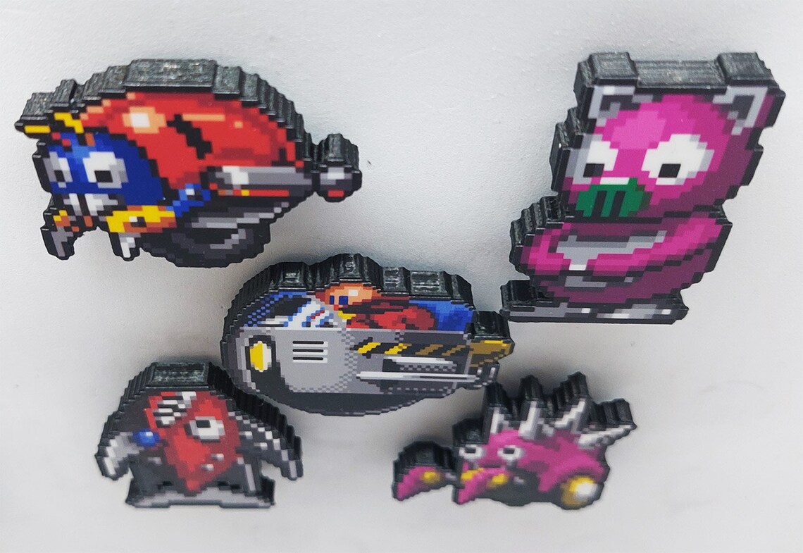 Sonic the Hedgehog SEGA 3D Gaming Magnets (dr. Robotnik, Motobug ...
