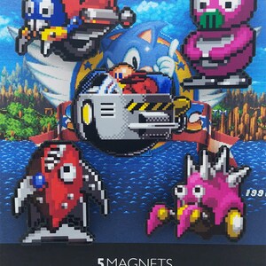 Sonic the Hedgehog SEGA 3D Gaming Magnets (dr. Robotnik, Motobug ...