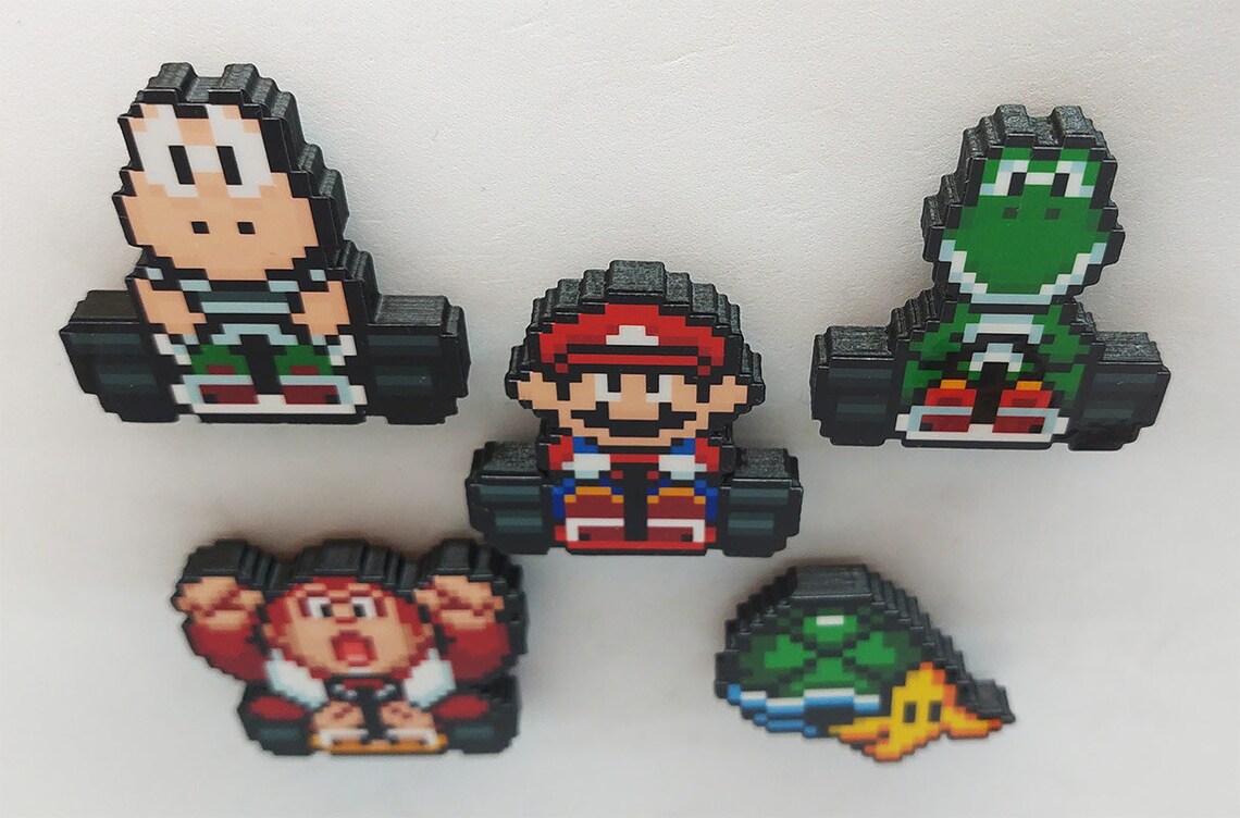 Super Mario Kart SNES Gaming Magnets (mario, Yoshie, Koopa Troopa ...