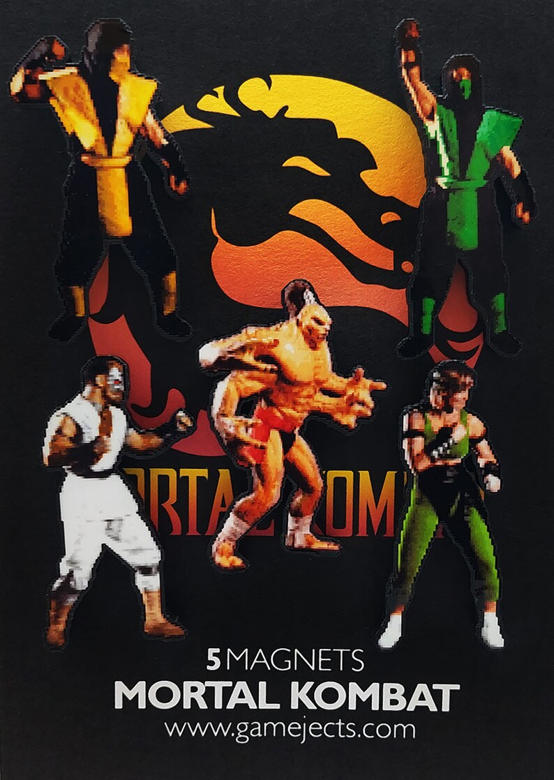 Mortal Kombat 3D Arcade Gaming Magnets goro, Kano, Reptile, Scorpion ...