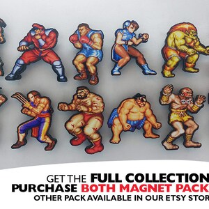 Street Fighter 2 Arcade Gaming Magnets (ken, Chun-li, Dhalsim, Blanka ...