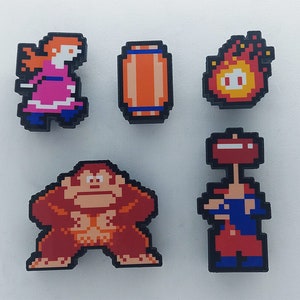 Donkey Kong Arcade Gaming Magnets (mario With Hammer, Donkey Kong, Lady ...