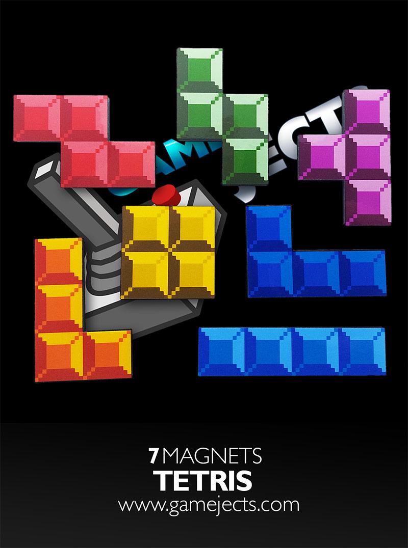 Tetris 3D Colored FITTED Gaming Magnets (all 7 Classic Shapes - I, Z, S ...