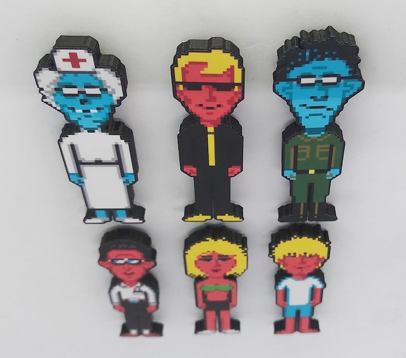 Maniac Mansion PC Gaming Magnets (bernard, Sandy, Jeff, Syd, Nurse Edna ...