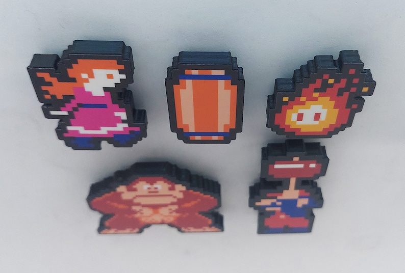 Donkey Kong Arcade Gaming Magnets mario With Hammer, Donkey Kong, Lady ...