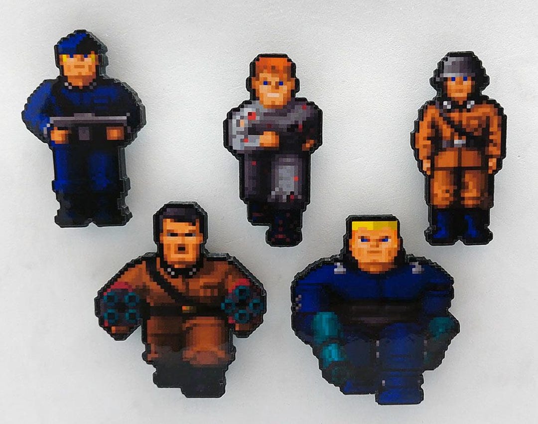 Wolfenstein 3D PC Gaming Magnets (B.J (player), Guard, SS, General ...
