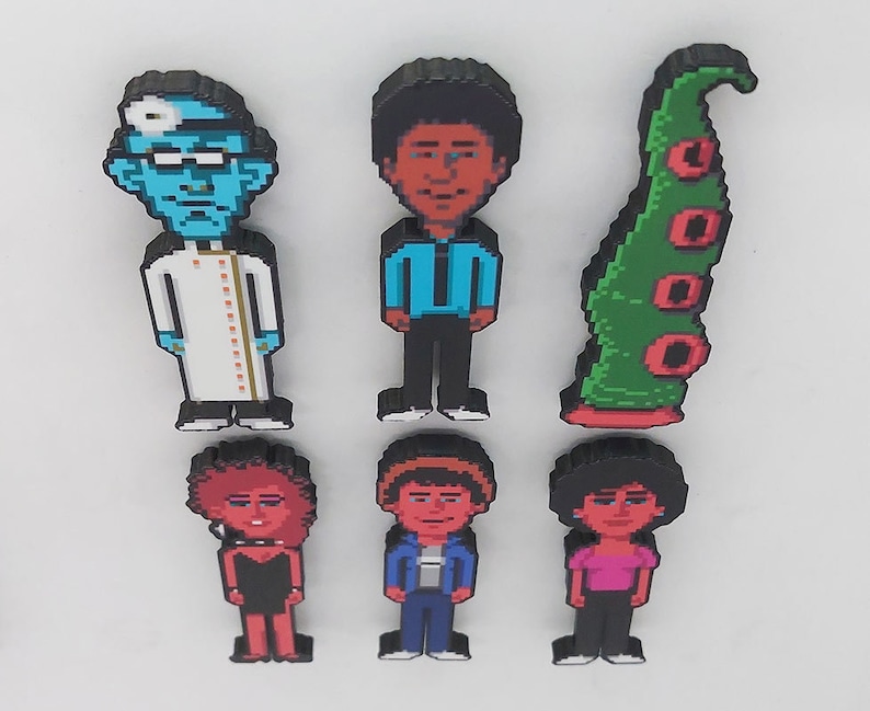 Maniac Mansion PC Gaming Magnets dr. Fred, Green Tentacle, Dave, Razor ...