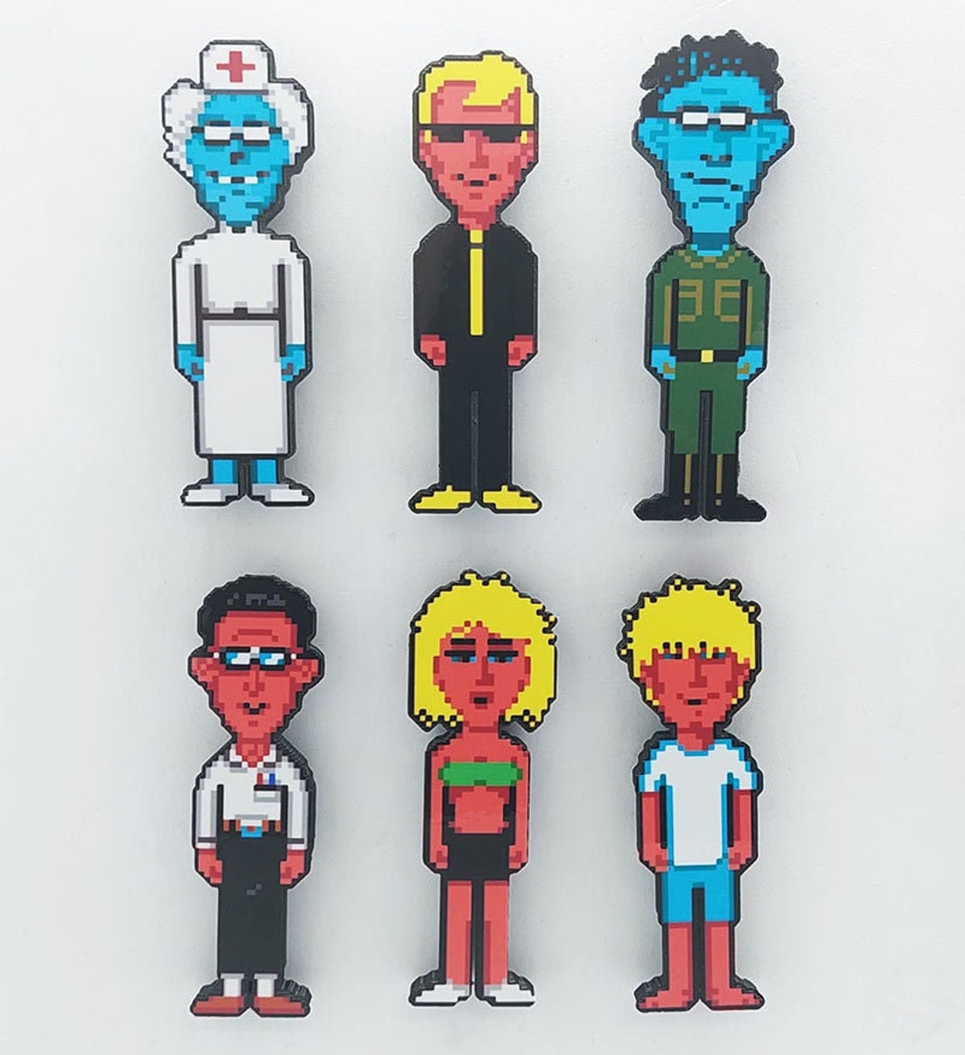 Maniac Mansion PC Gaming Magnets (bernard, Sandy, Jeff, Syd, Nurse Edna ...