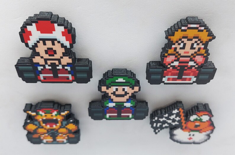 Super Mario Kart SNES Gaming Magnets luigi Princess - Etsy
