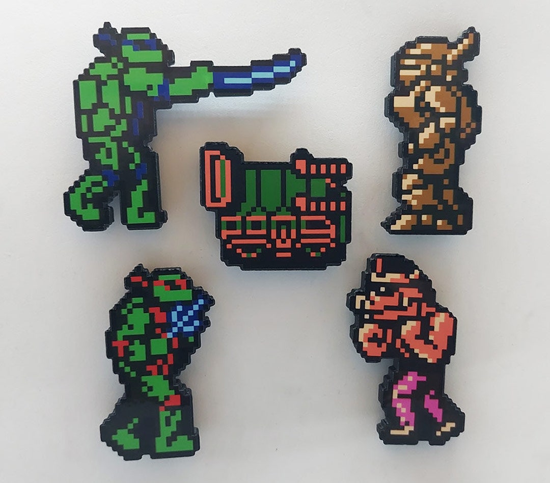 Teenage Mutant Ninja Turtles NES Gaming Magnets (leonardo, Raphael ...