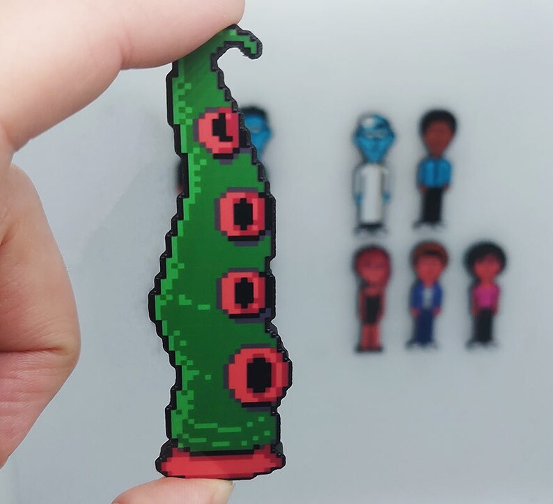 Maniac Mansion PC Gaming Magnets dr. Fred, Green Tentacle, Dave, Razor ...