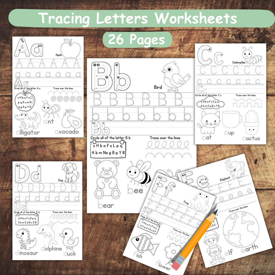 Alphabet Tracing Worksheets: ABC Handwriting Practice (printable) - Etsy