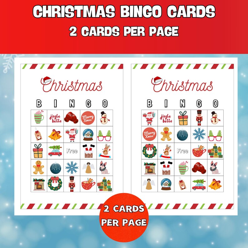 Christmas Bingo, 50 Christmas Bingo Cards, Christmas Games, Christmas ...