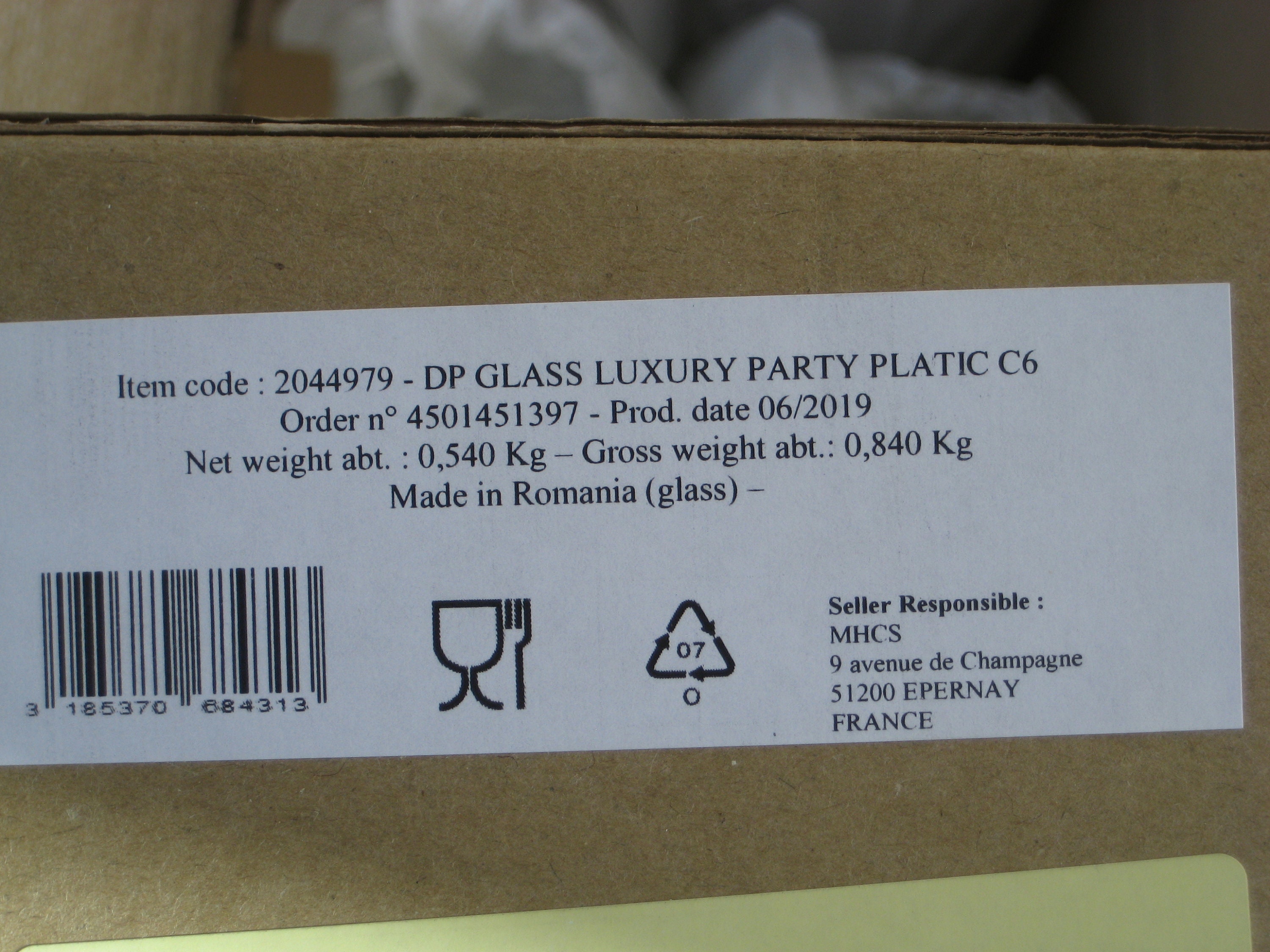 6 X Dom Perignon Champagne Acrylic Glasses, Ideal for by the Pool or ...