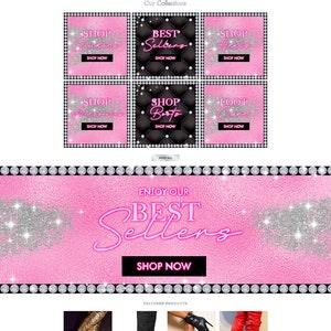 Elegant Website Setup Black and Neon Pink Website Banner - Etsy