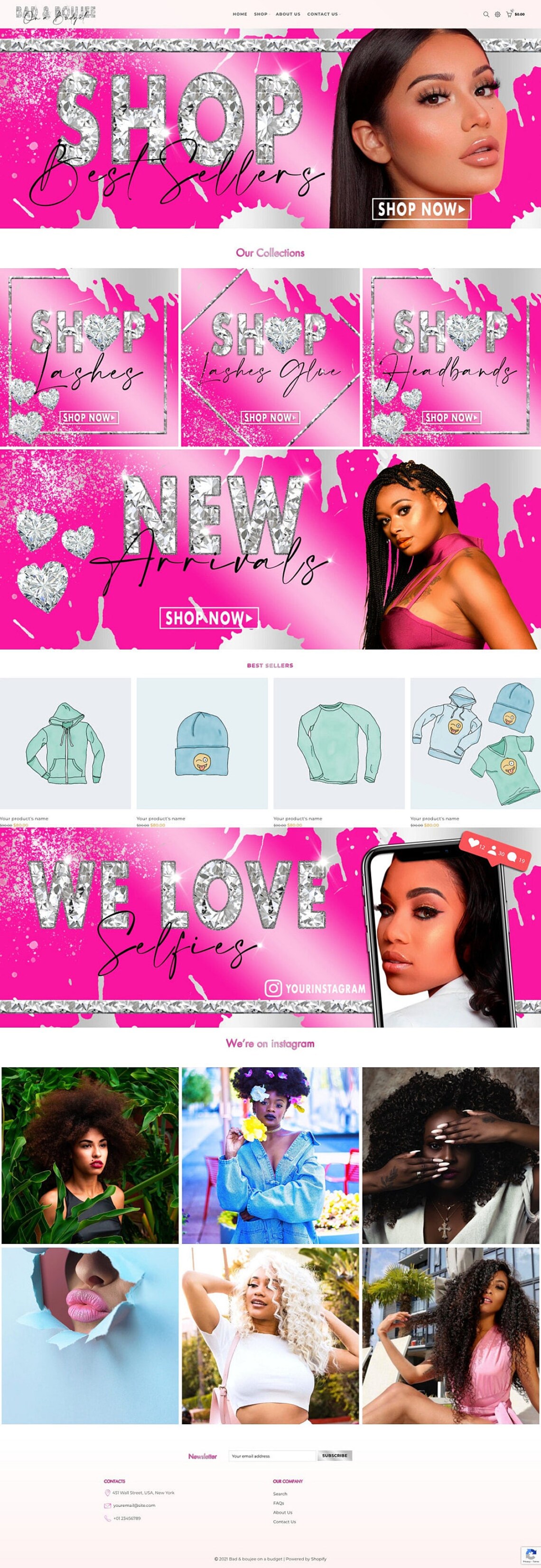 Clothes Website Banner Template Tropical and Diamonds - Etsy