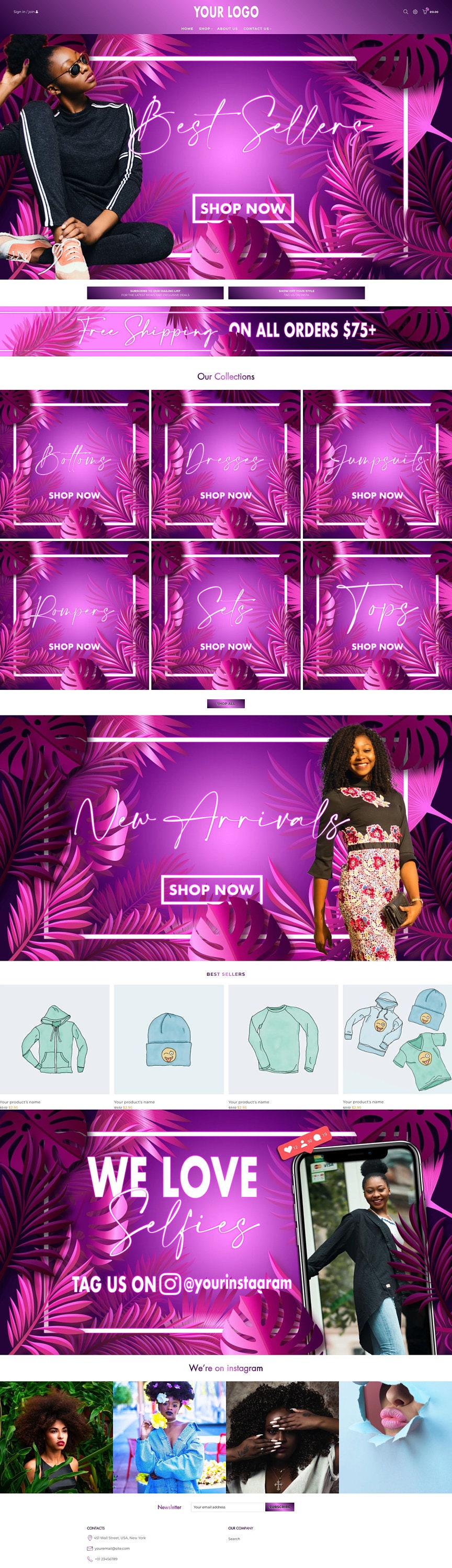 Full Customization Pastel Website Shopify Theme Template - Etsy
