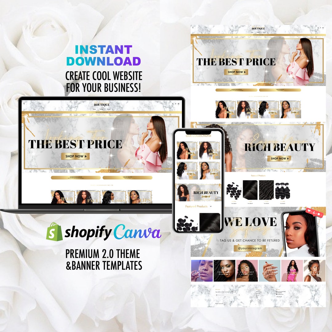 HAIR WEBSITE, Wix TEMPLATE, Shopify Banner, Website Theme, Wix and ...