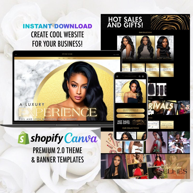 Turquoise Website Template - Etsy