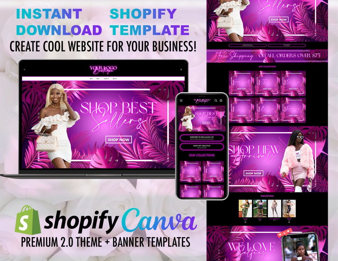 Shopify Tropical Theme Einrichtungsservice in Lila & Neon Farben ...