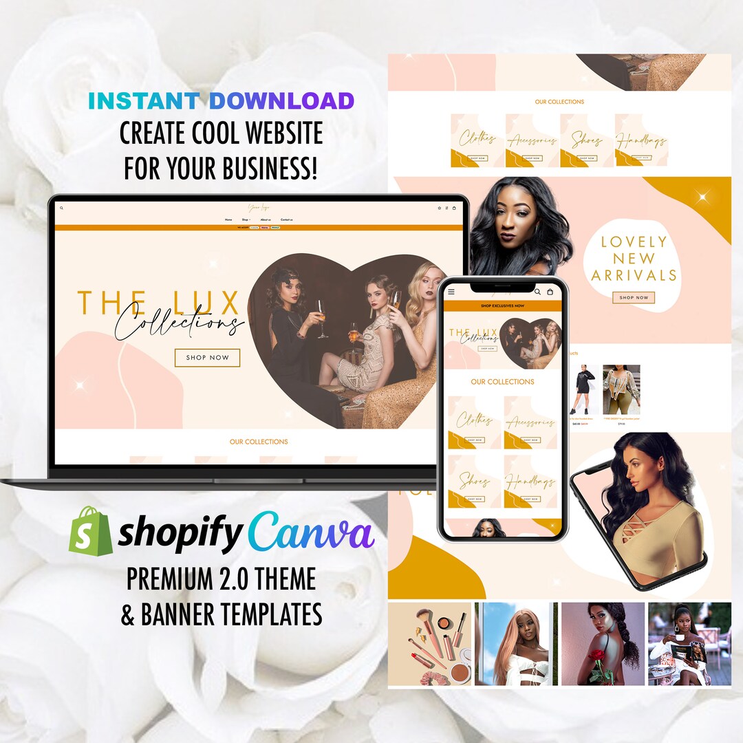 Full Customization Pastel Website, Shopify Theme Template, Boho Shopify ...