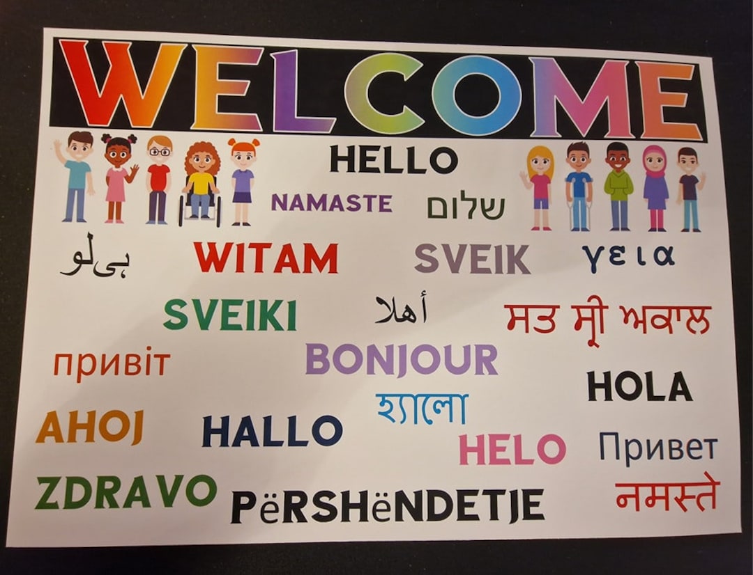 Outdoor Weatherproof Sign - Multilingual Welcome- Made From Metal ...