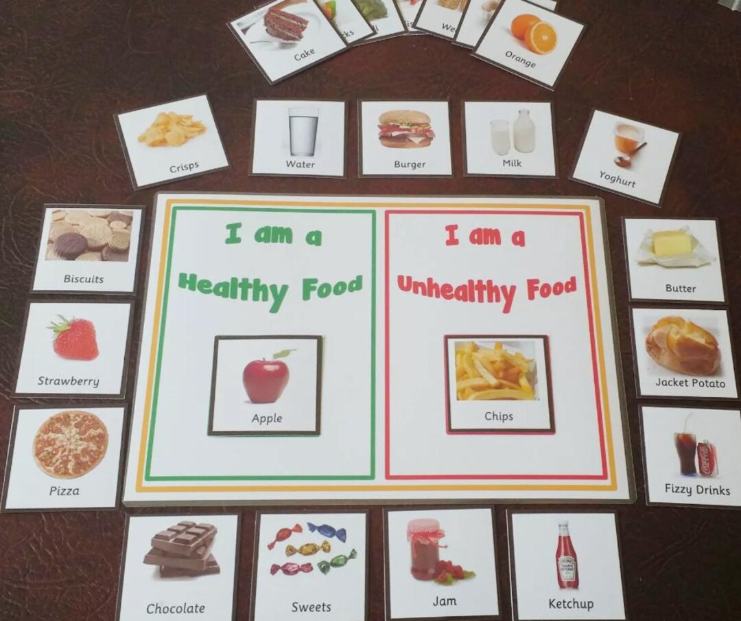 Healthy Eating - Fruit / Vegetables/ Healthy / Unhealthy Food Sorting ...