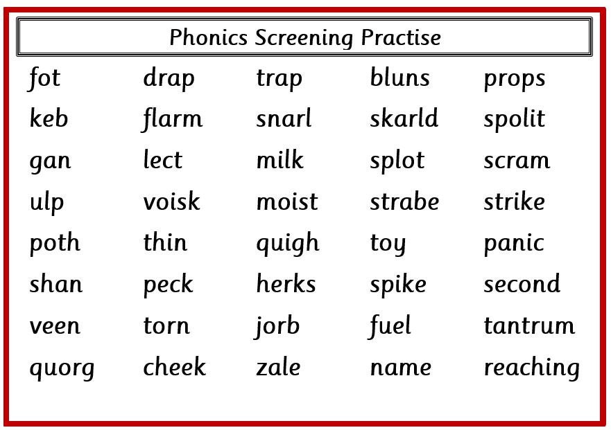Phonics Screening Practise Sheets- 4 in a Set- Laminated A4- Year 1 ...