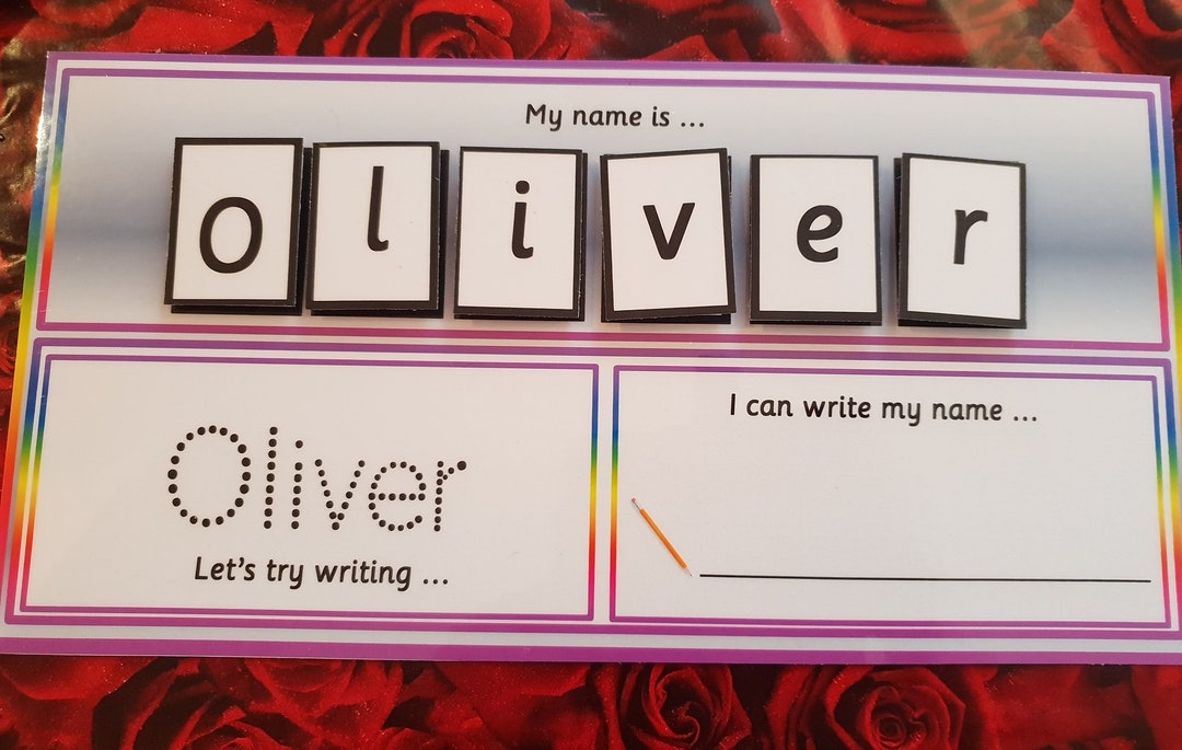 Name Card- Wipe Clean- Read, Write, Construct, Recognised & Spell- Wipe ...