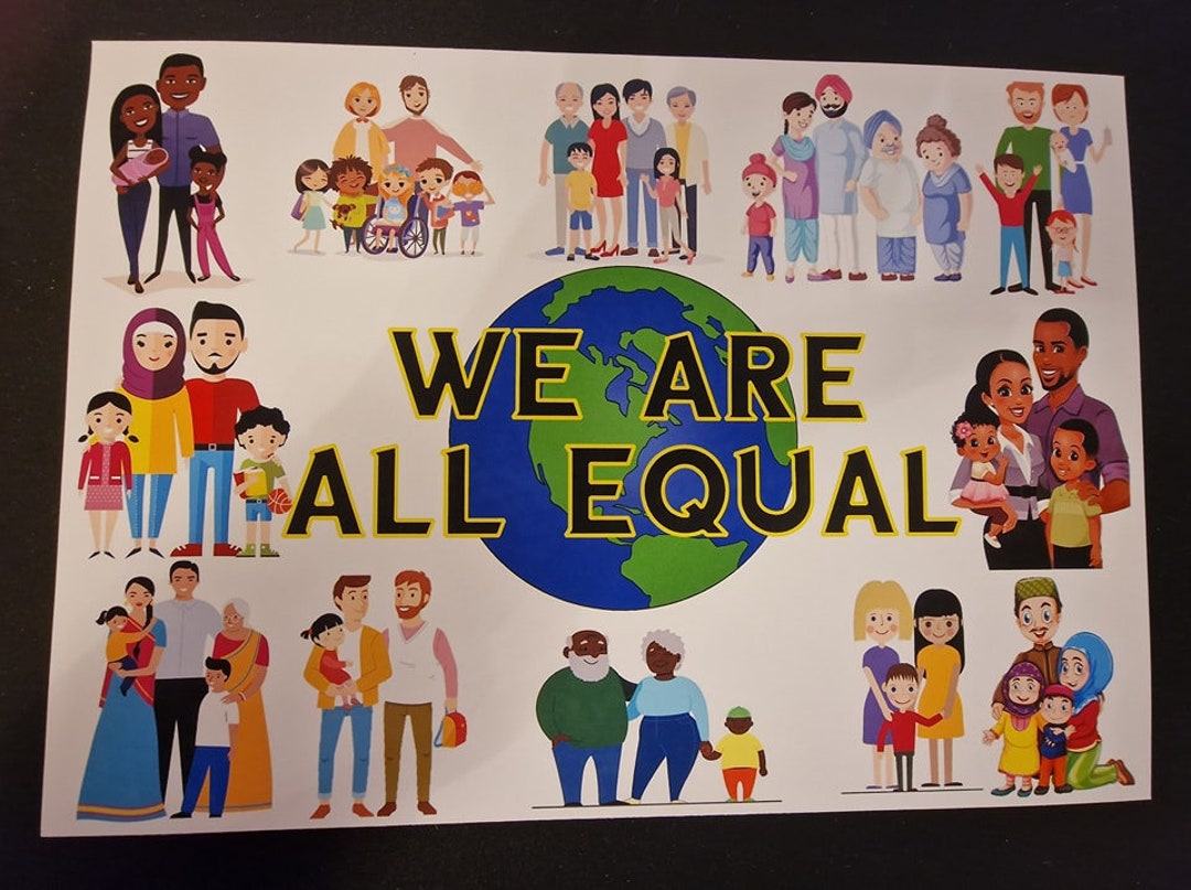 Outdoor Weatherproof Sign -we Are All Equal- Made From Metal ...