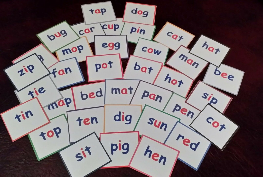Montessori CVC - 3 Letter Cards - Laminated- Reading- Segmenting ...