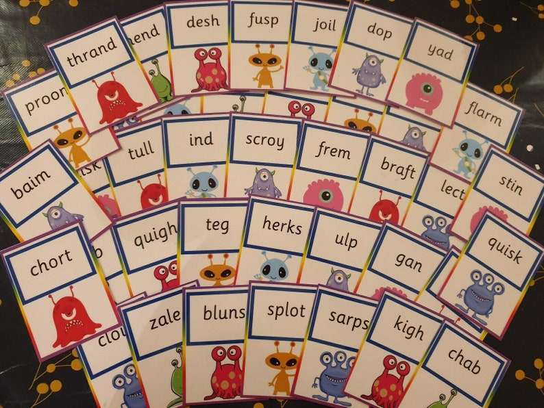 Phonics Screening Alien Word Cards - 40 in a Set- Year 1 Checks- Test ...