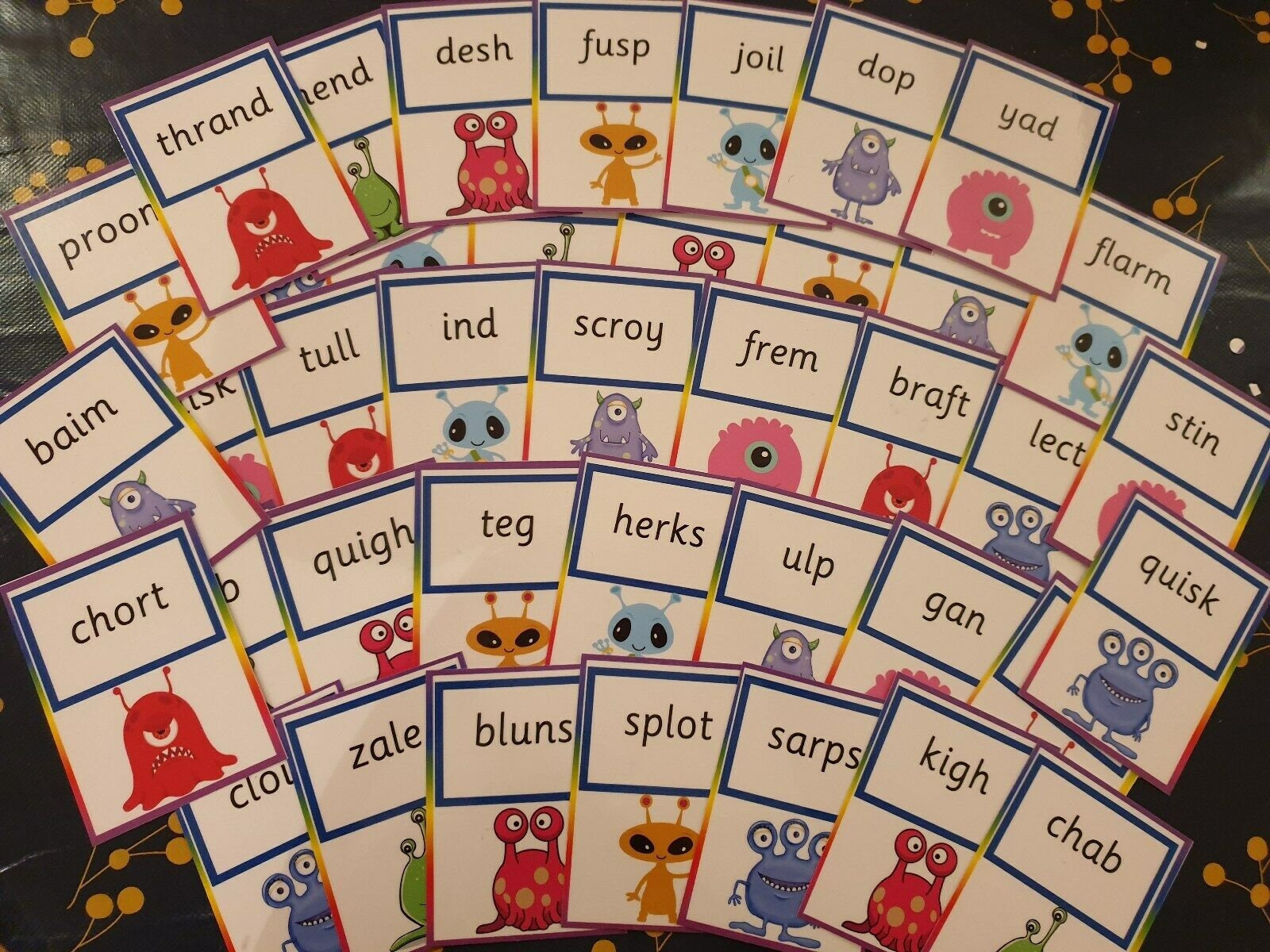 Phonics Screening Alien Word Cards - 40 in a Set- Year 1 Checks- Test ...