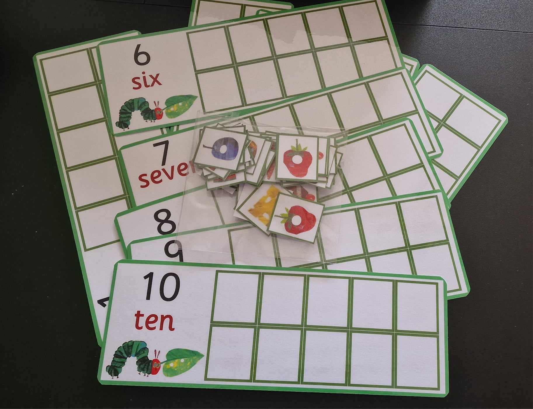 The Hungry Caterpillar Food Counters Number/counting to 10 Frames One ...