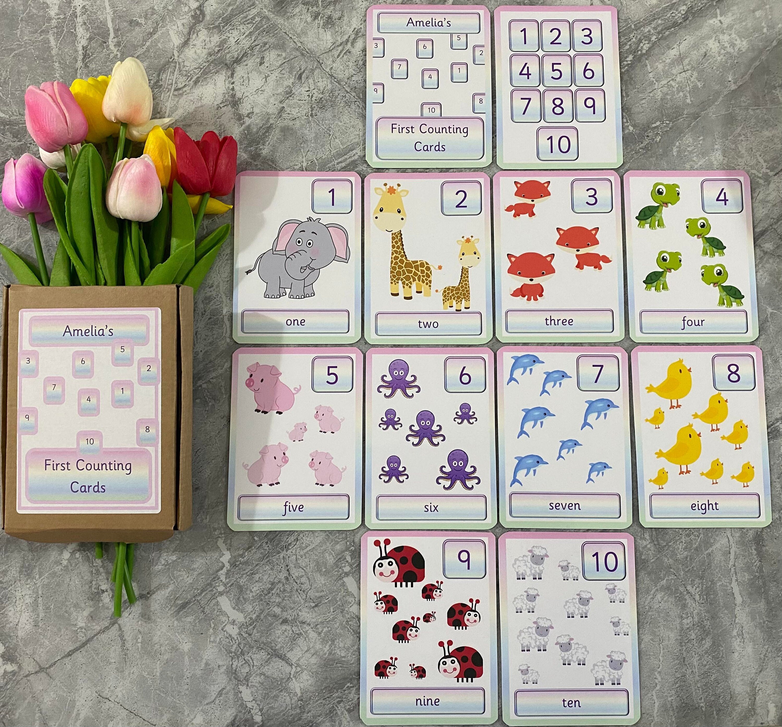 Number Counting Flashcards -educational- Learning Teaching Resource ...