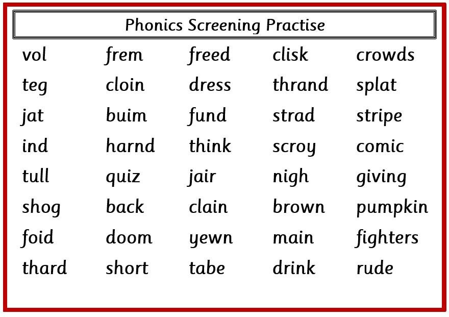 Phonics Screening Practise Sheets- 4 in a Set- Laminated A4- Year 1 ...