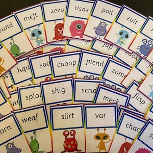 Phonics Screening Alien Word Cards - 40 in a Set- Year 1 Checks- Test ...