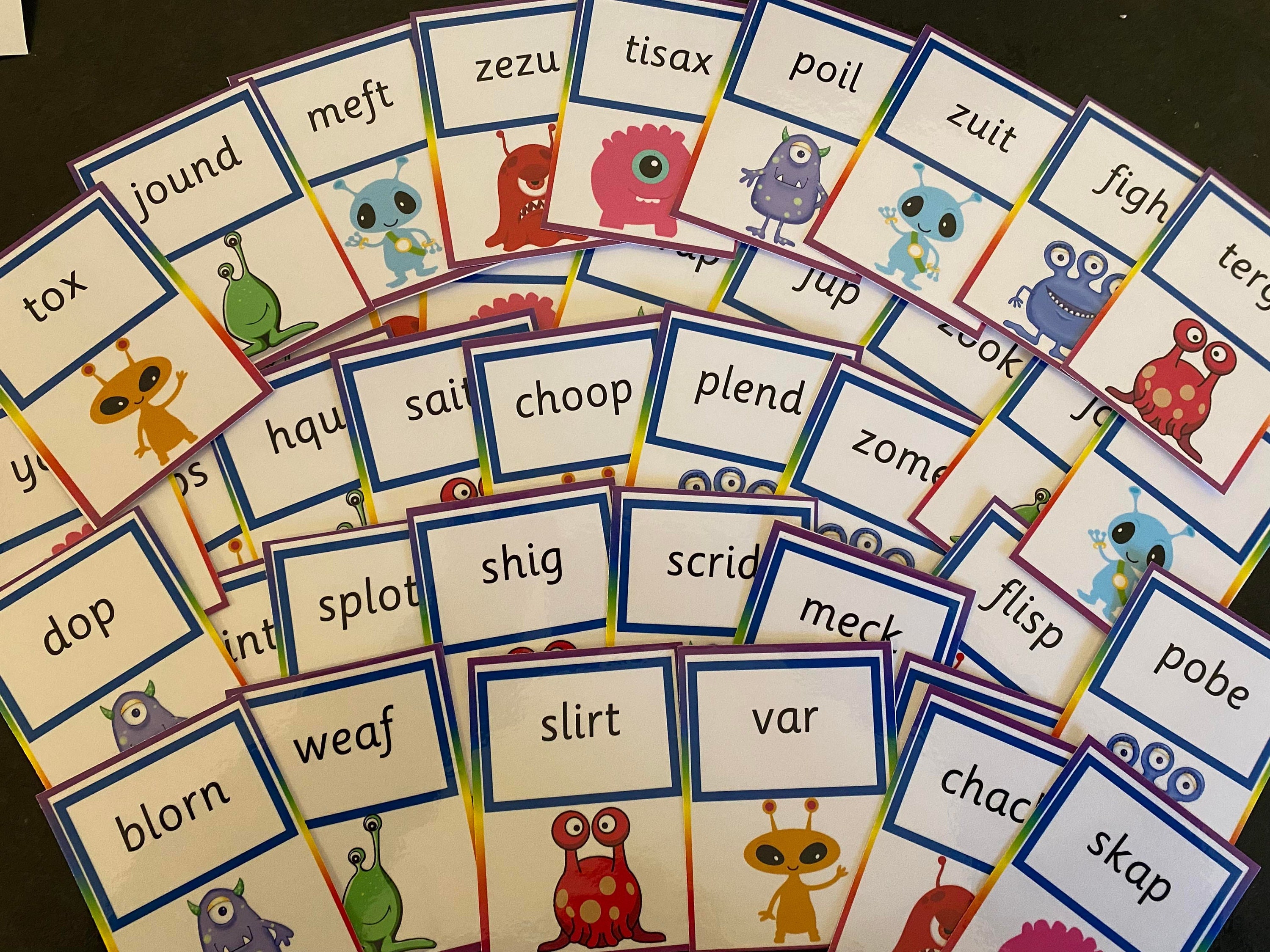 Phonics Screening Alien Word Cards - 40 in a Set- Year 1 Checks- Test ...