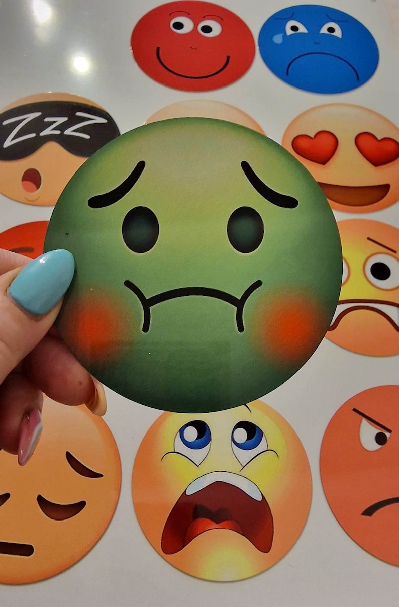 Emotion Faces Feelings 12x Individual Metal Round Discs - Etsy