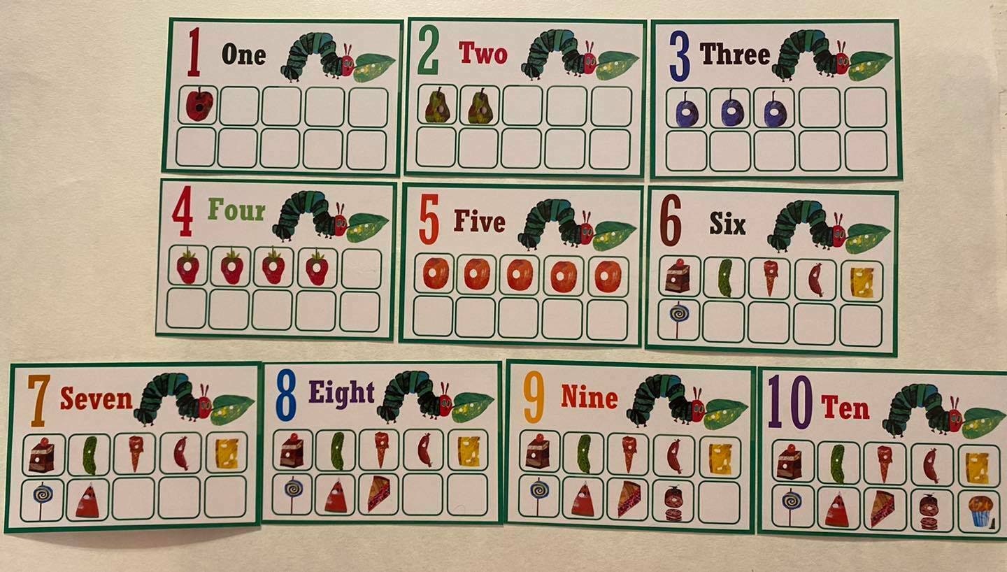 The Hungry Caterpillar - Number/counting to 10 Frames- One-ten- EYFS ...