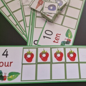 The Hungry Caterpillar- Food Counters - Number/counting to 10 Frames ...