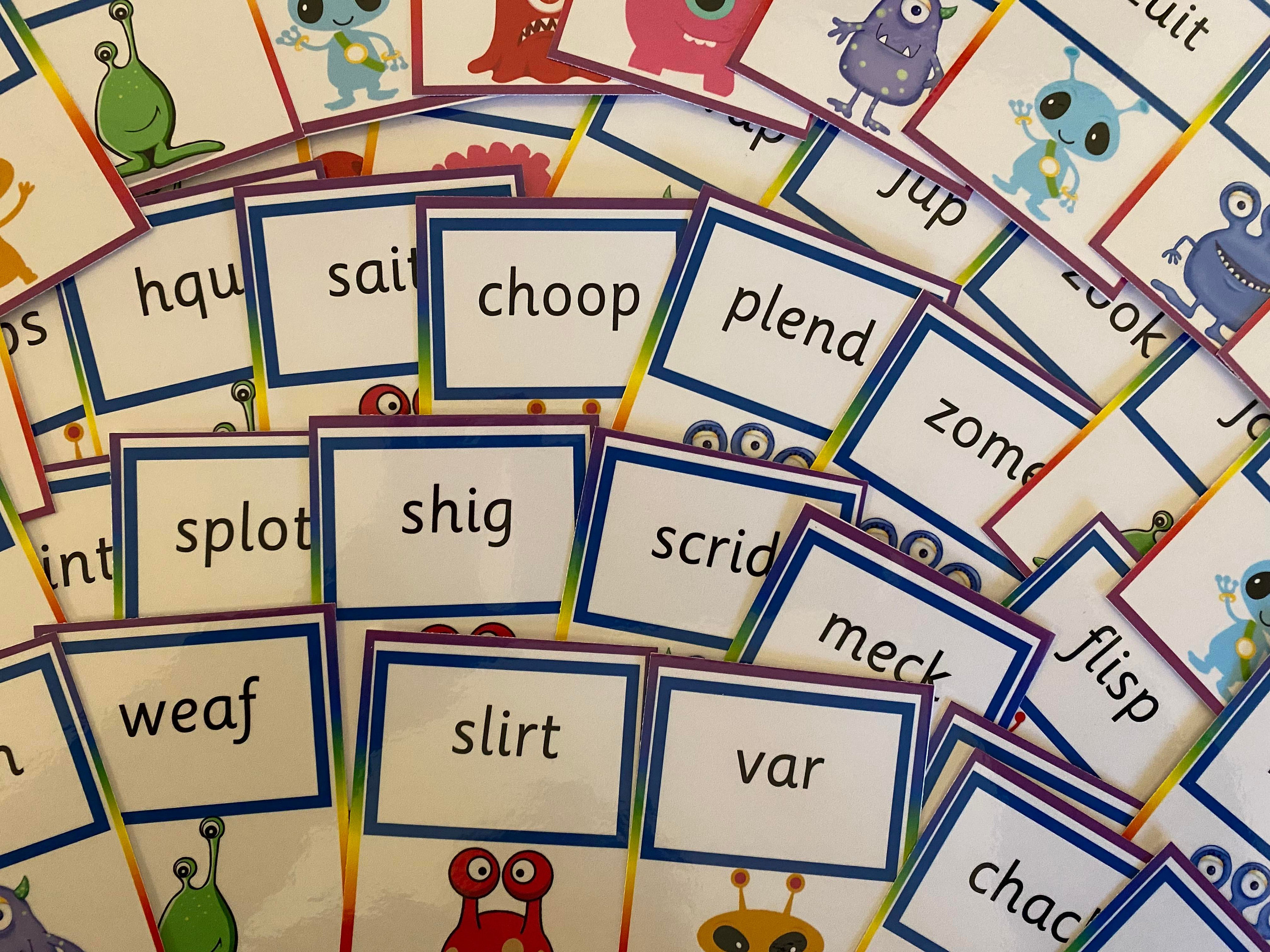 Phonics Screening Alien Word Cards - 40 in a Set- Year 1 Checks- Test ...
