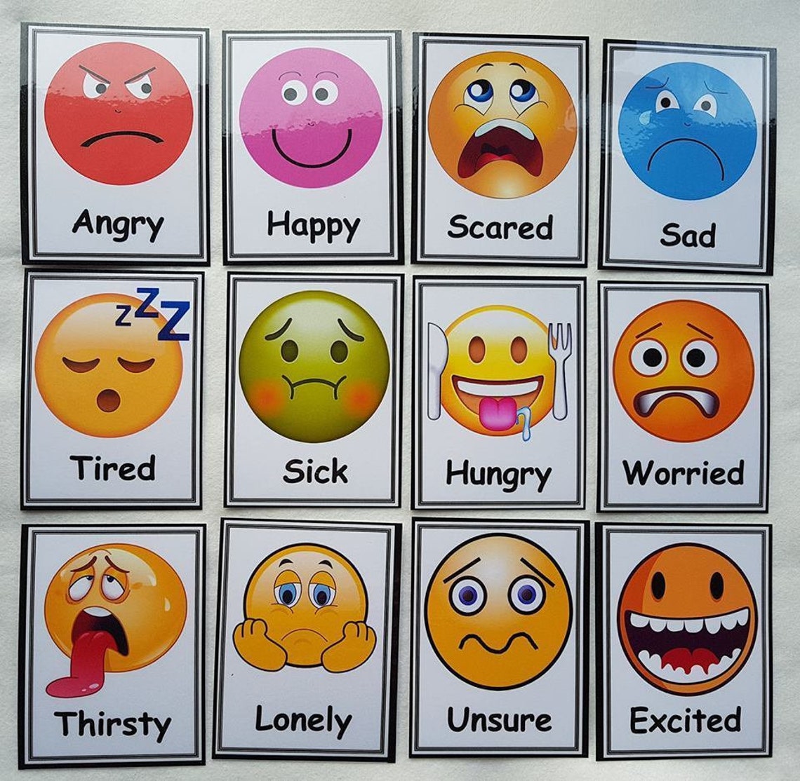 Emotion Feeling Cards - Laminated - Communication - Sen - Great Size - Etsy