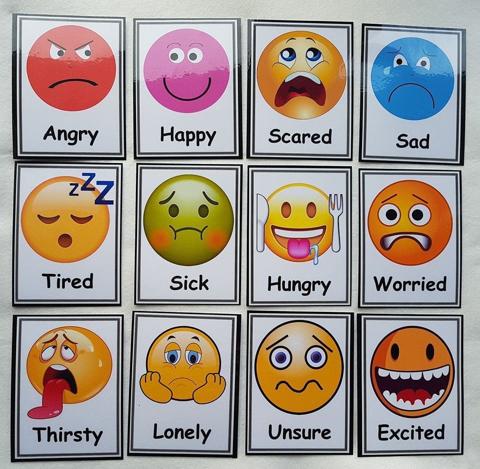 Emotion Feeling Cards - Laminated - Communication - Sen - Great Size - Etsy