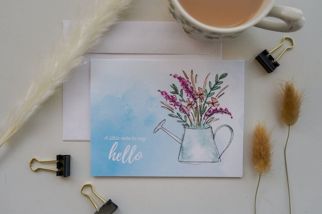 Greeting Card, Hi Card, A Little Note to Say Hello Card, Blank Card - Etsy