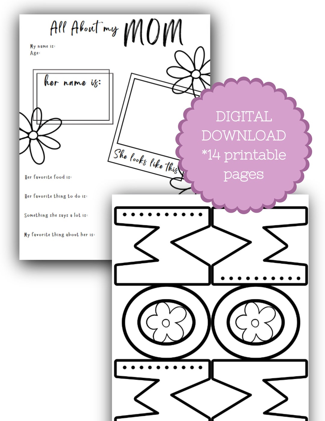 Mother's Day Printable, Activity Sheets for Kids, Kids Mother's Day ...