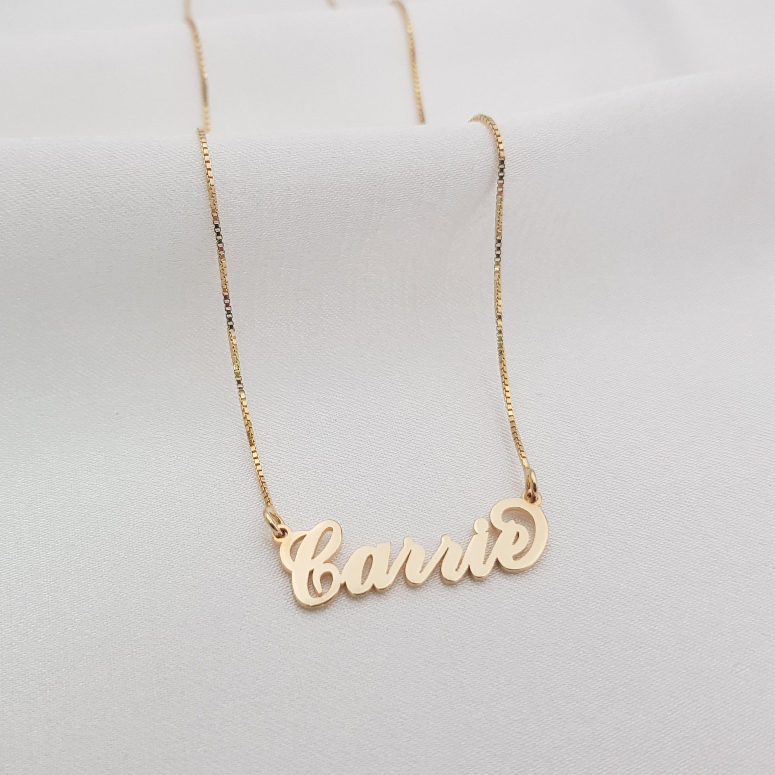 Carrie Font Name Necklace Personalized Carrie Style - Etsy